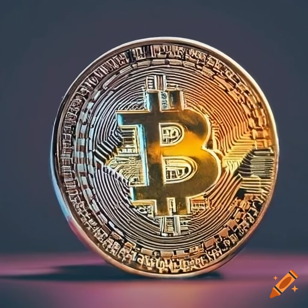 Two shiny bitcoins on Craiyon