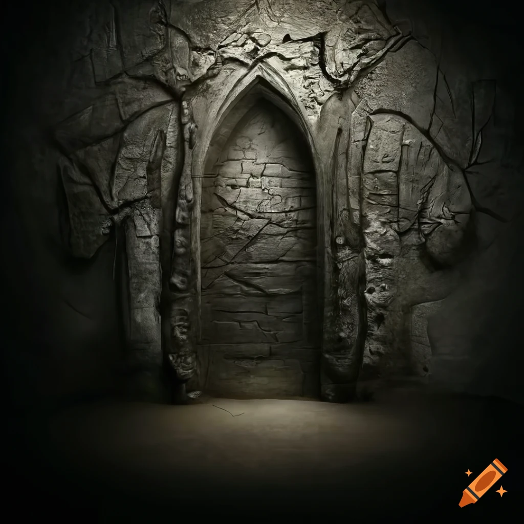 Hyper realistic stone texture of a creepy castle on Craiyon