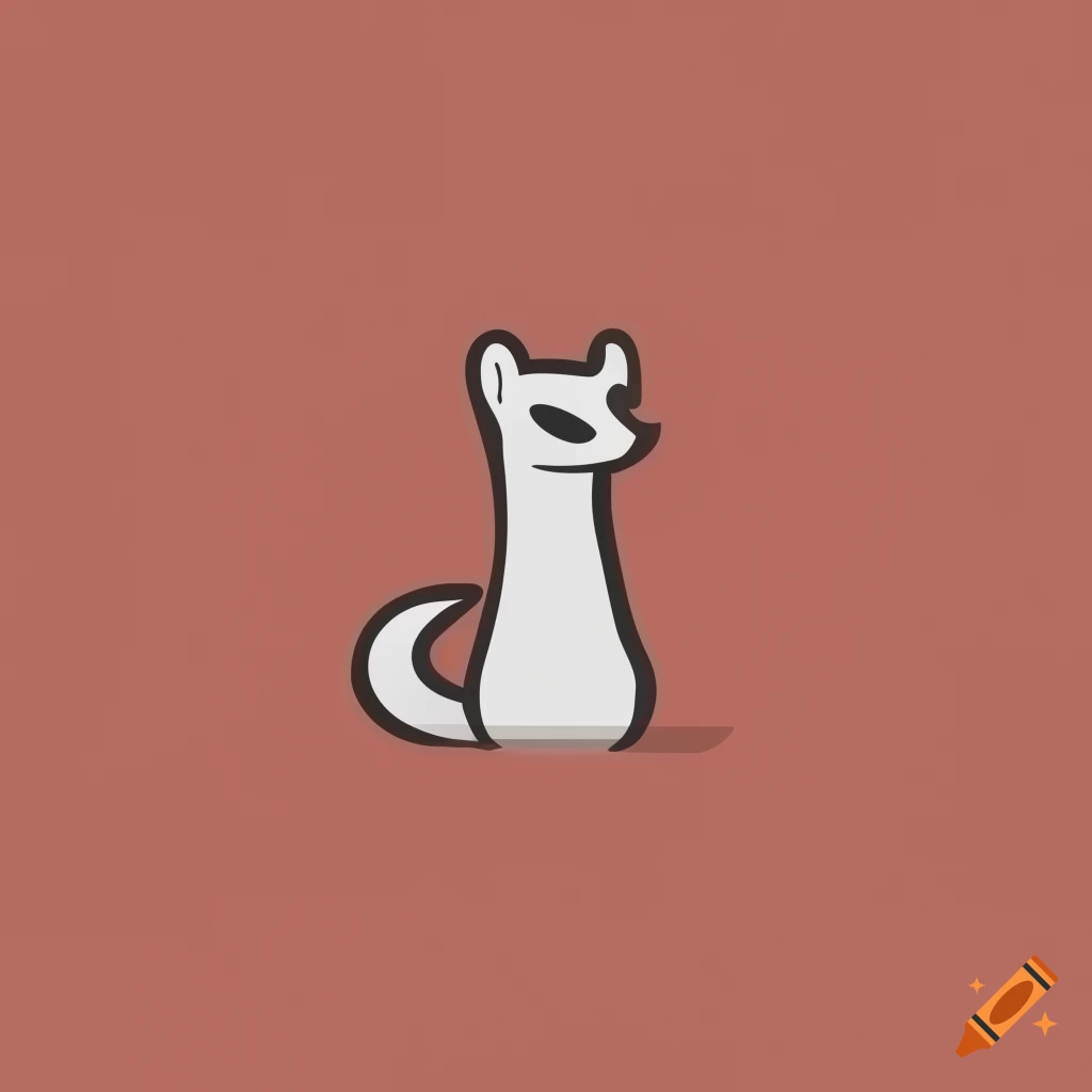 Minimalistic weasel logo design