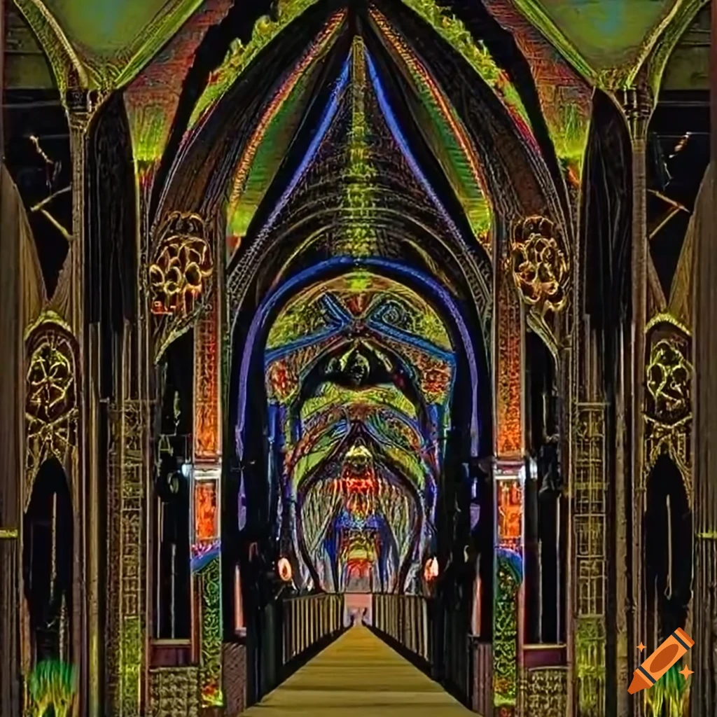 Artwork of an Archway Veil symbolizing life and death on Craiyon