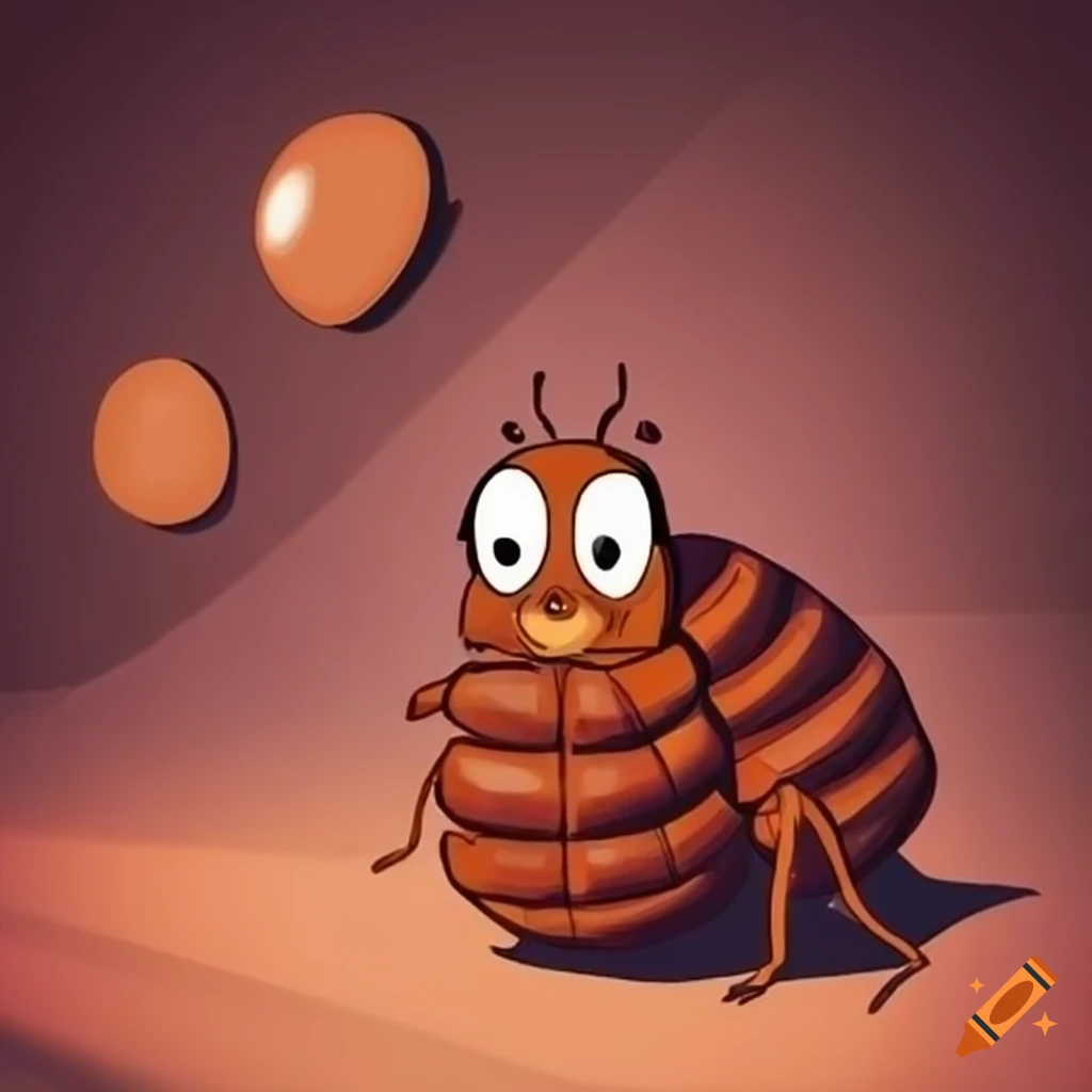 Comic depicting a human battling bed bugs on Craiyon