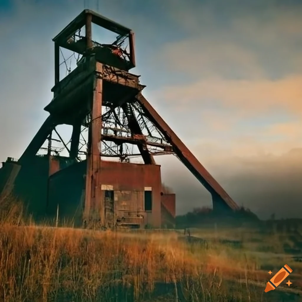 Abandoned colliery in france on Craiyon