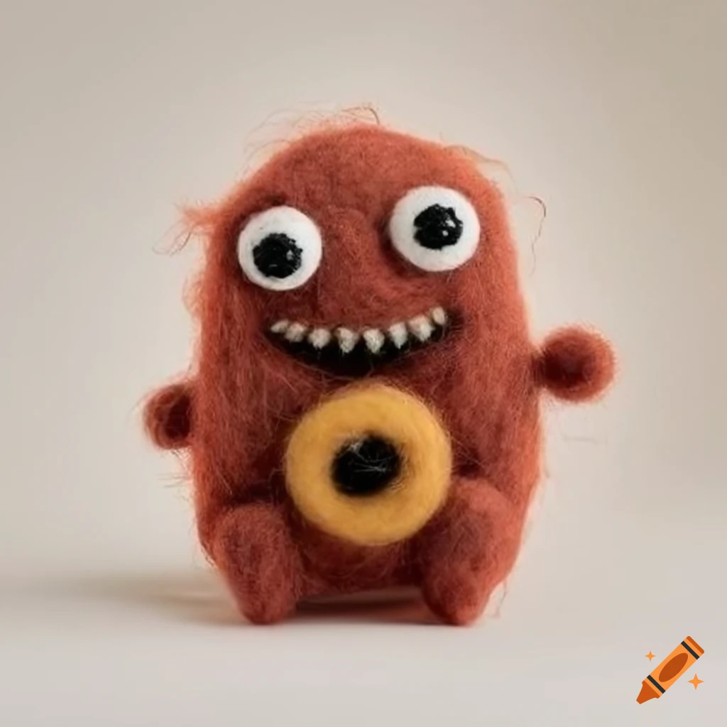 Cute felted wool monster on Craiyon