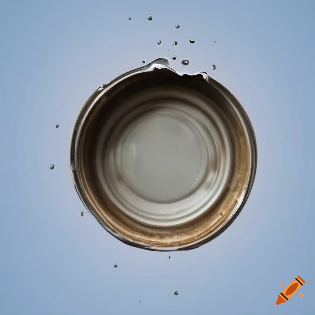 Abstract image of a metal tin with water dripping inside on Craiyon
