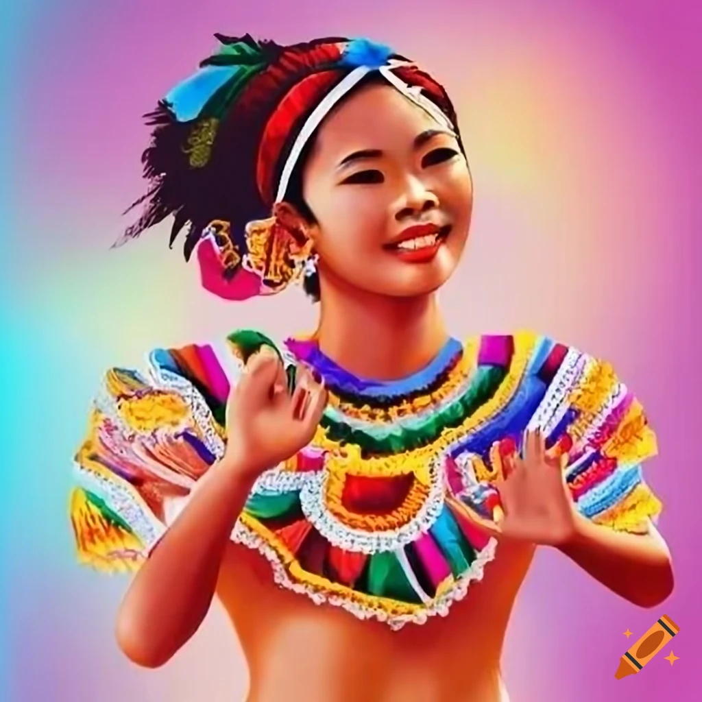 Poster showcasing the diverse folk dances of the Philippines on Craiyon