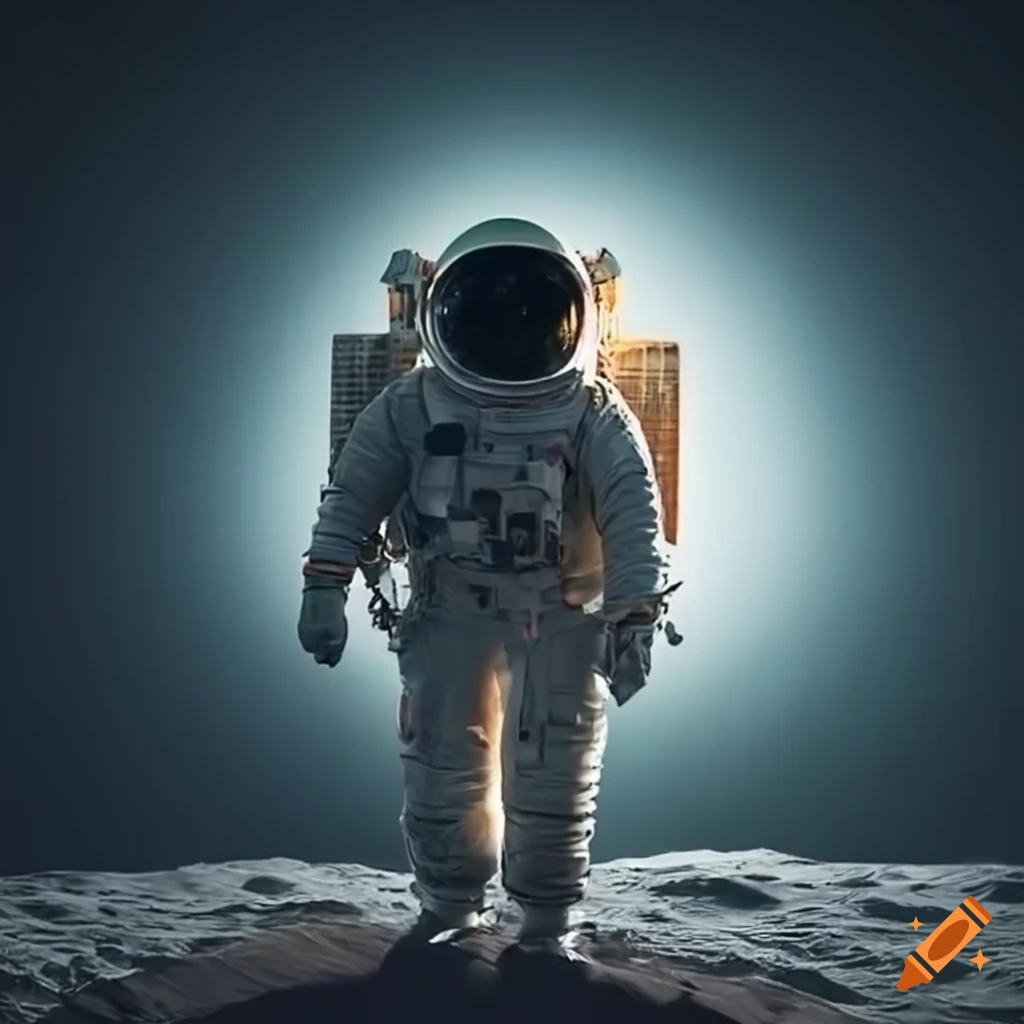 Neil armstrong riding a motorcycle on the moon on Craiyon