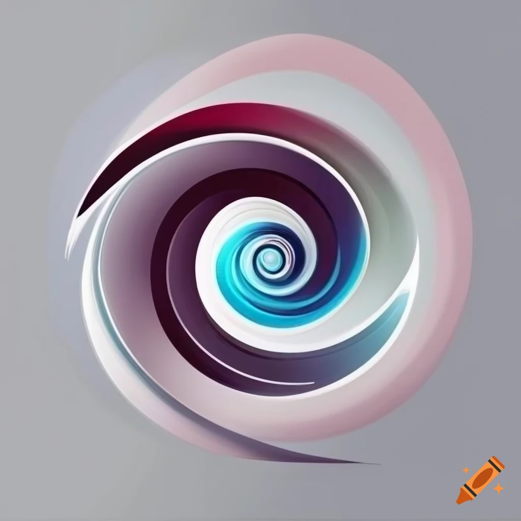 A modern spiral logo on a white background on Craiyon