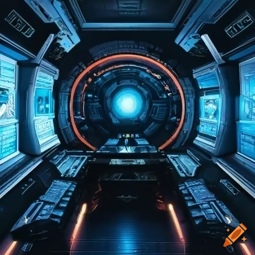 Image of a futuristic starship command center on Craiyon