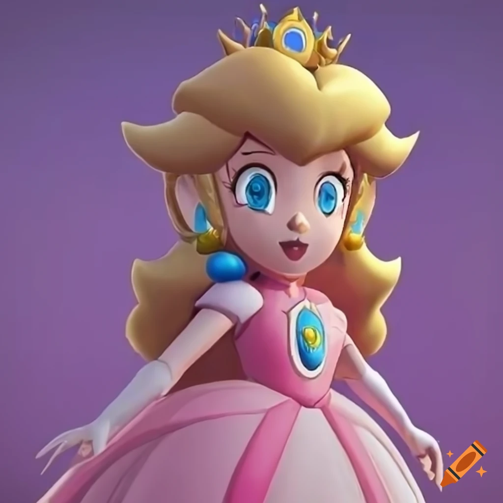 Link dressed in princess peach's pink ballgown on Craiyon