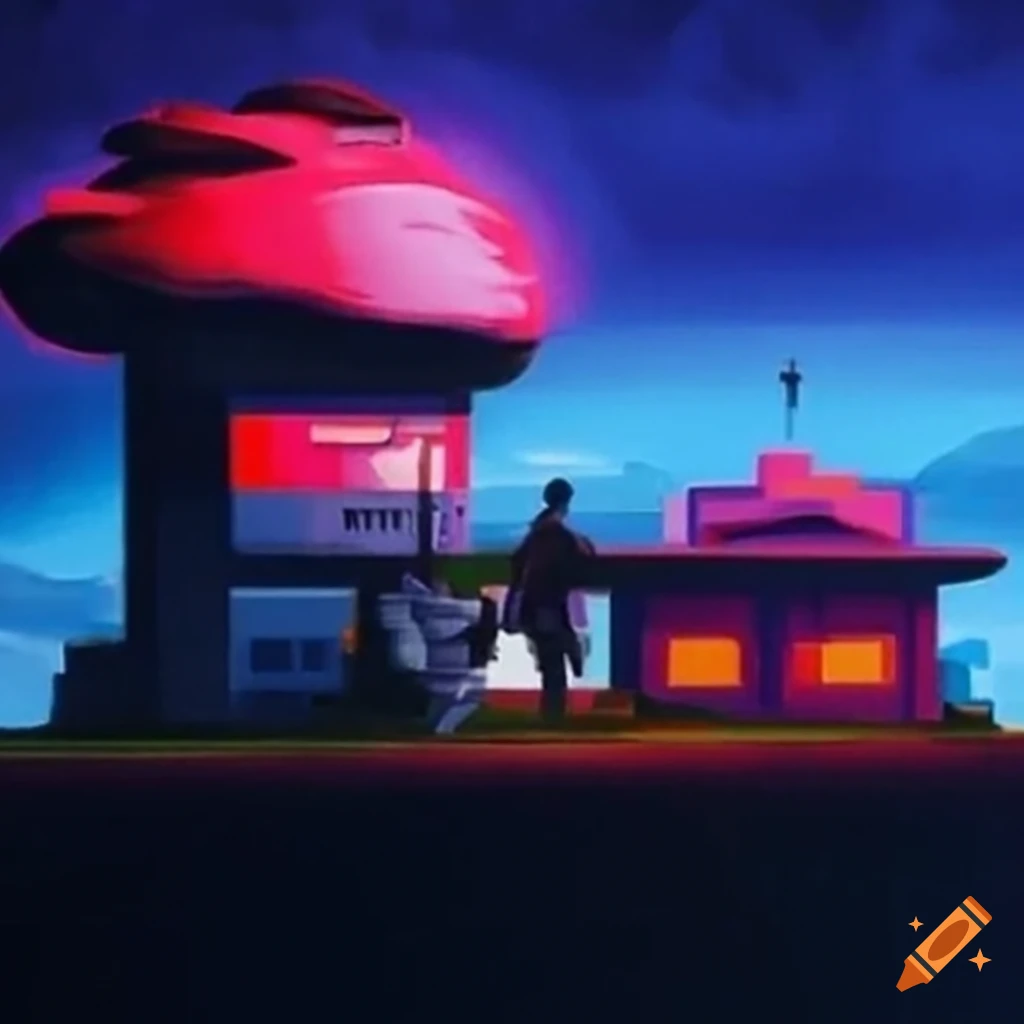 Chillwave cyberpunk anime scene on Craiyon