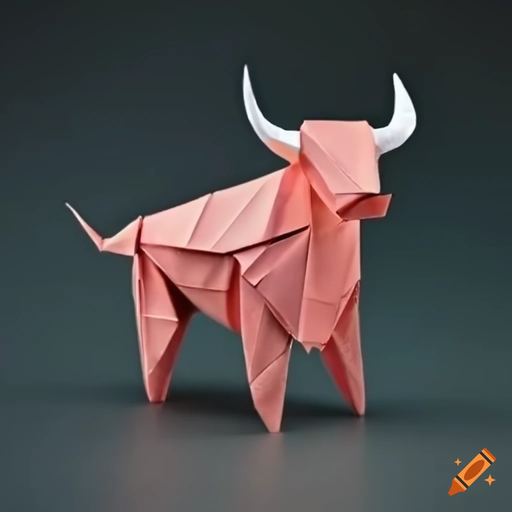 Origami representation of a bull on Craiyon