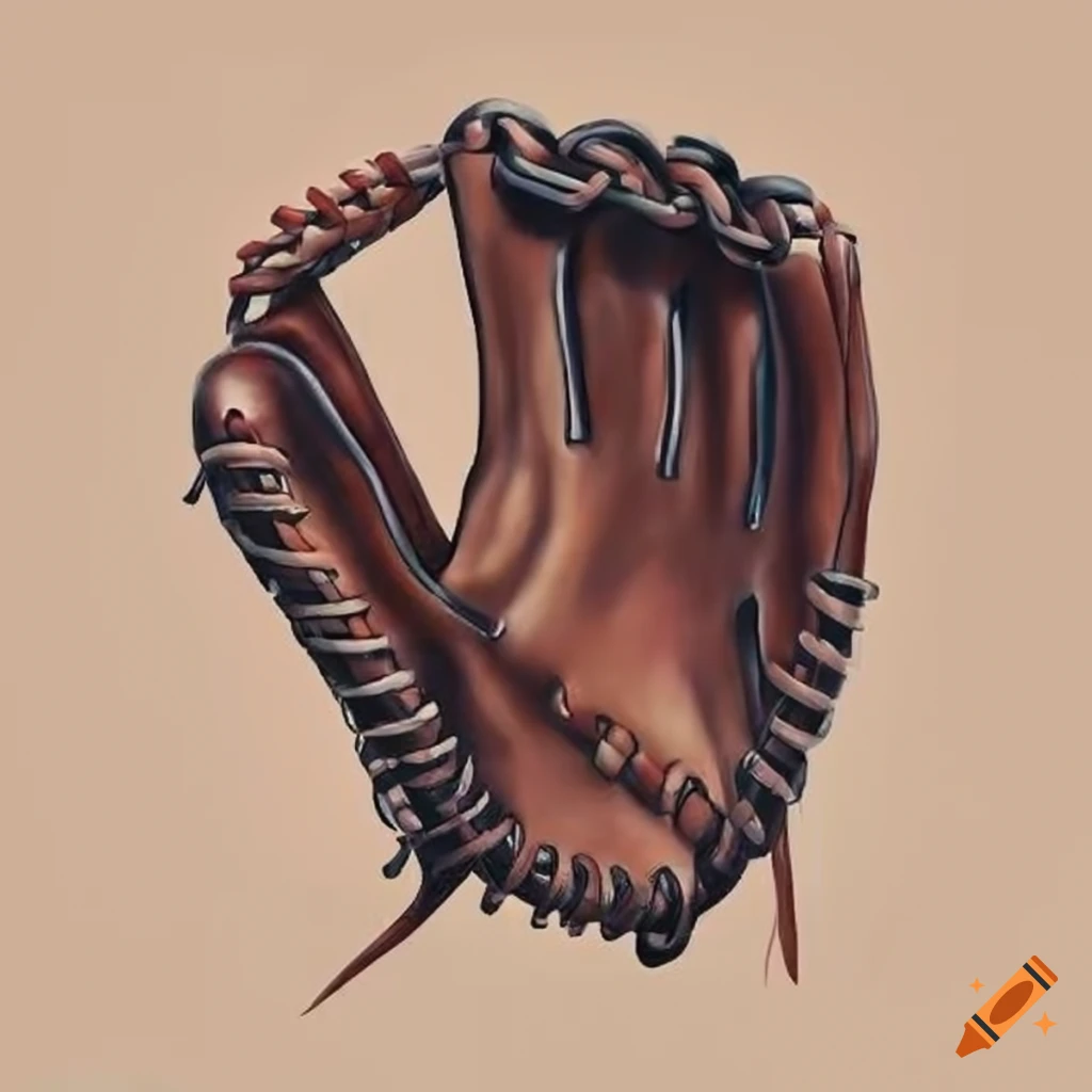 Minimalistic illustration of a baseball mitt
