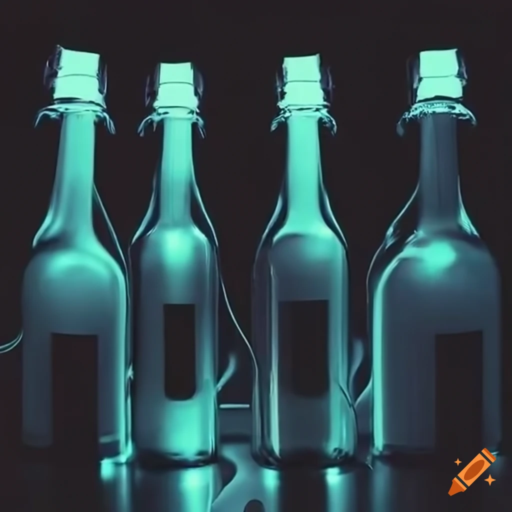 Hand holding small fancy bottle with black liquid on minimalistic ...