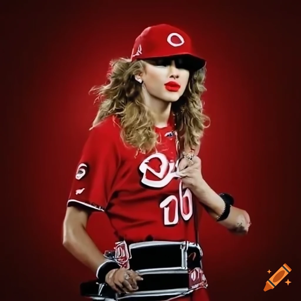 Taylor swift at a cincinnati reds baseball game on Craiyon