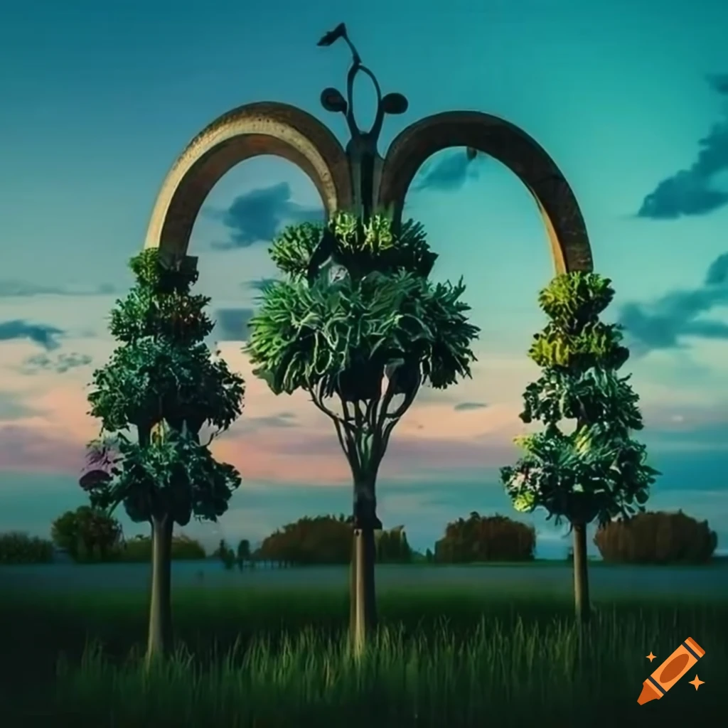 Surrealistic urban park with gothic architecture on Craiyon