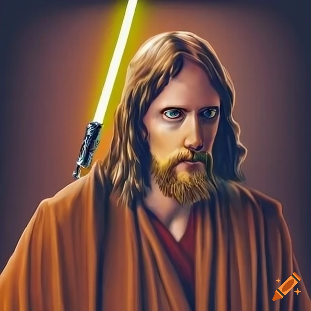 Satirical depiction of Jesus as a Jedi on Craiyon