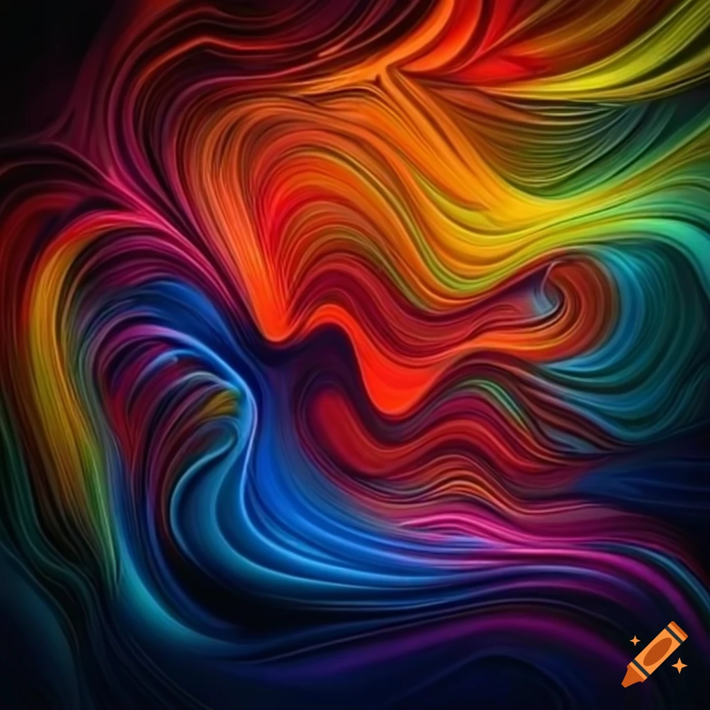 Dynamic abstract artwork with flowing shapes