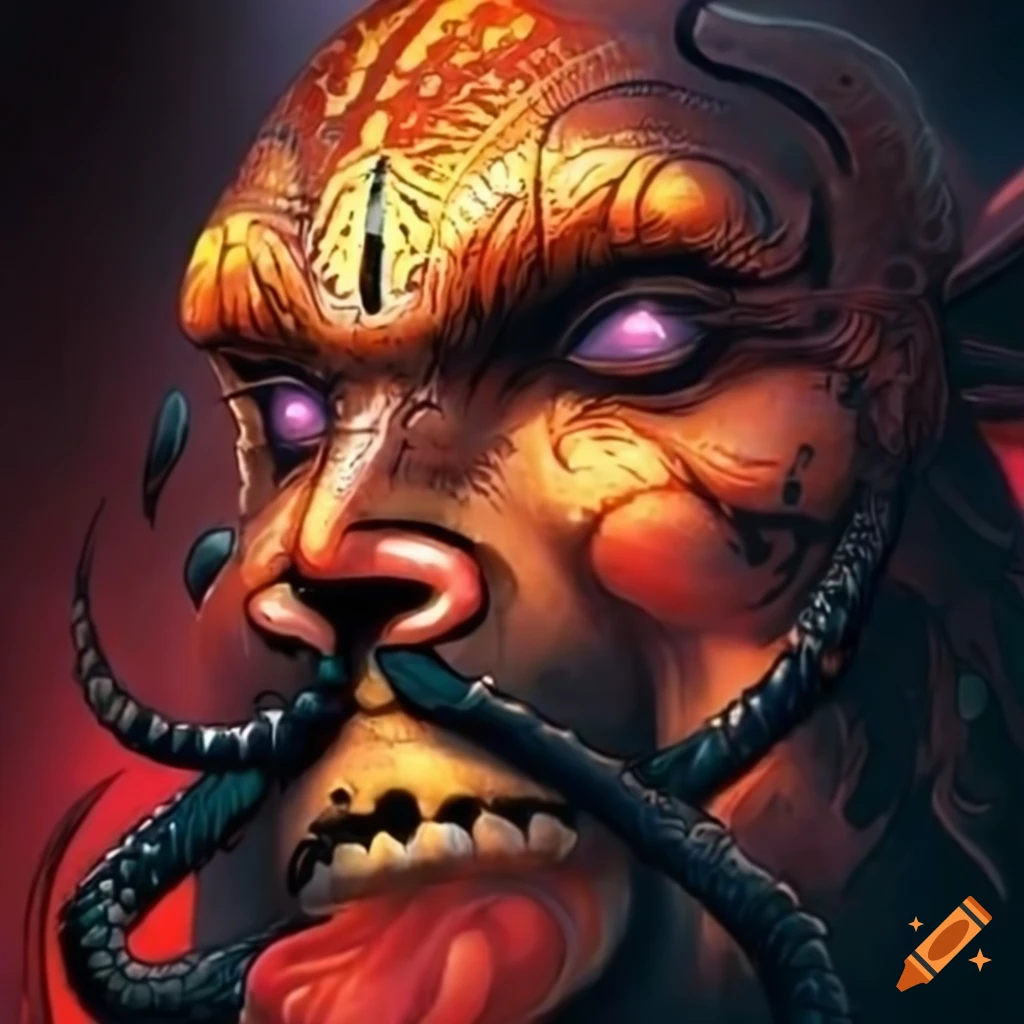 Artwork of vivek the forked tongue, god of betrayal on Craiyon