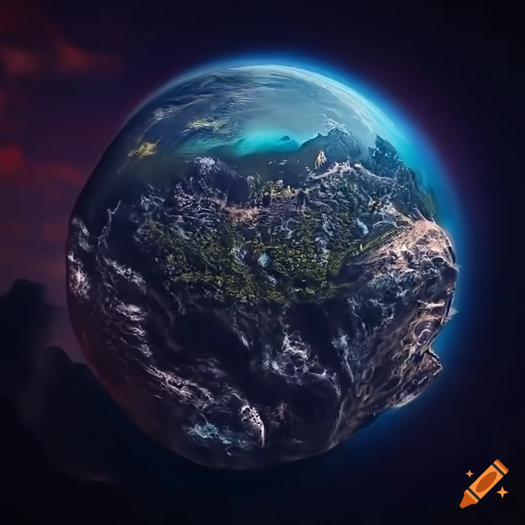 Acrylic painting of an alien world on Craiyon