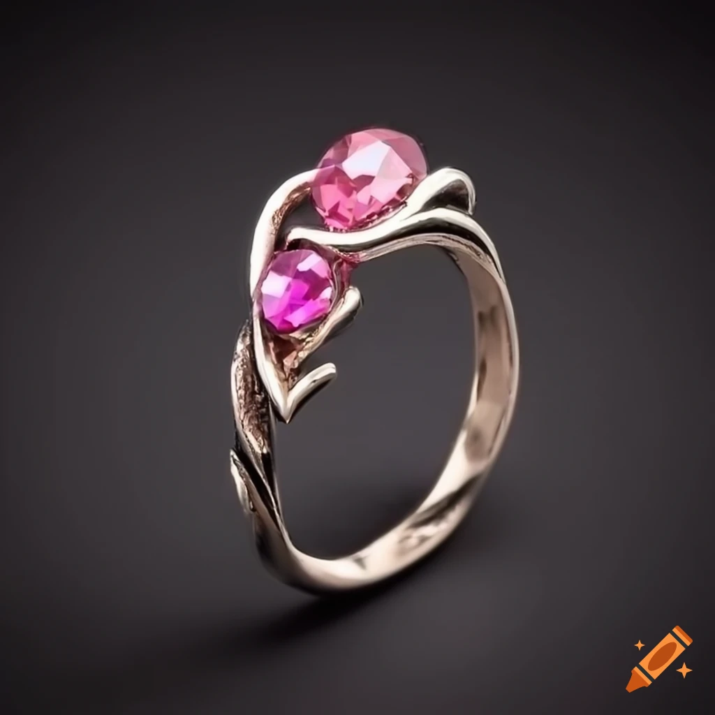 Silver ring with pink gemstone