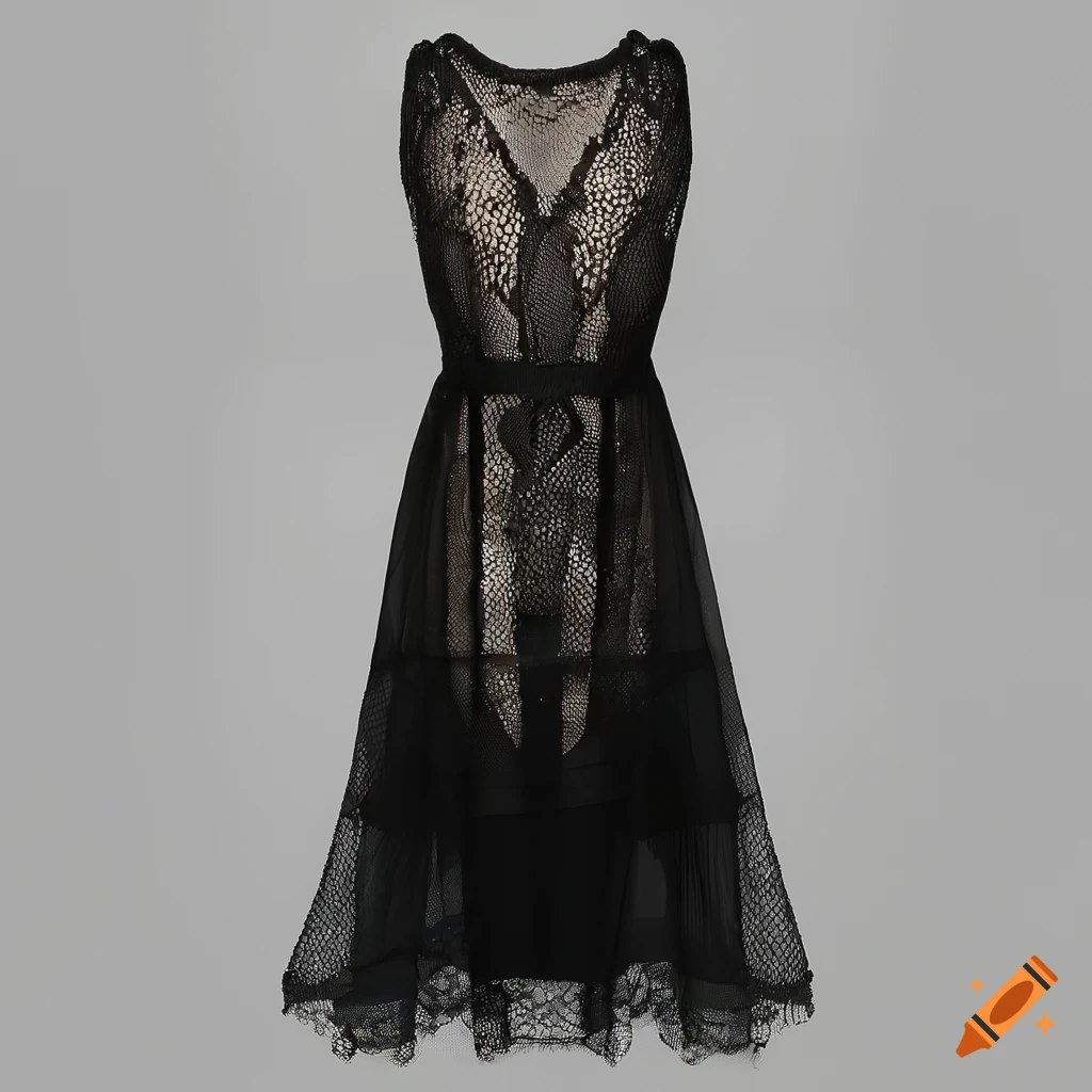 Black dress with snake print lace