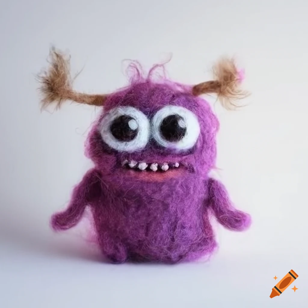 Felted wool cute monster on Craiyon