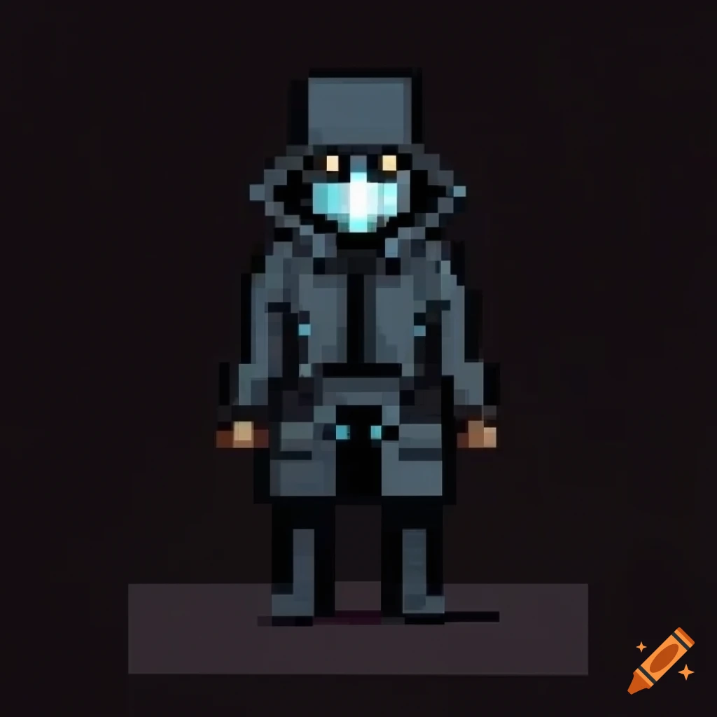 Pixel art of thief and policeman on Craiyon