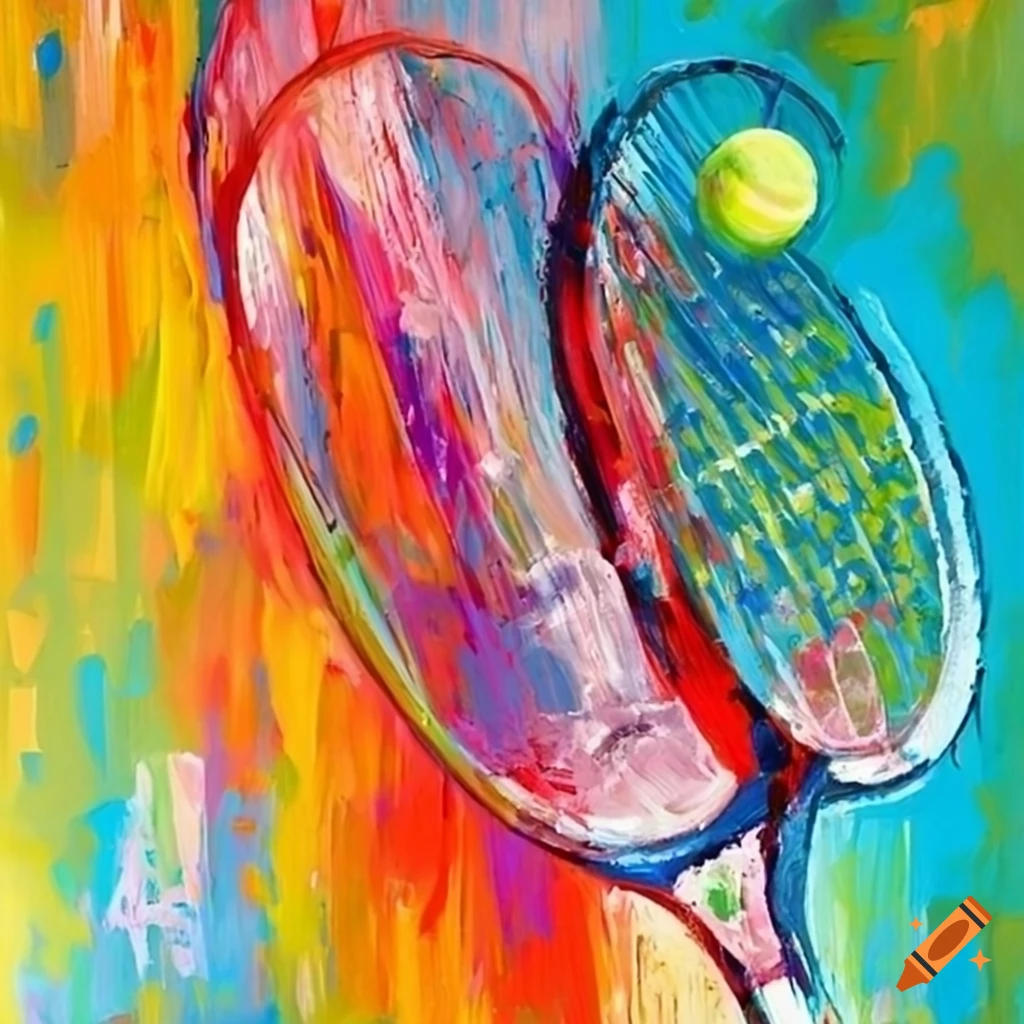 Abstract tennis painting on Craiyon