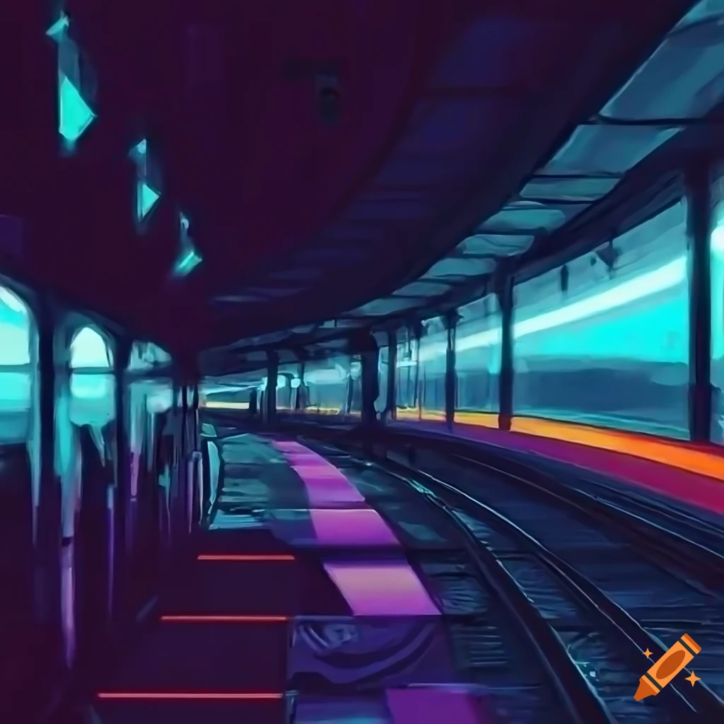 Closeup of tram pantograph at sunset in creative art illustration on ...