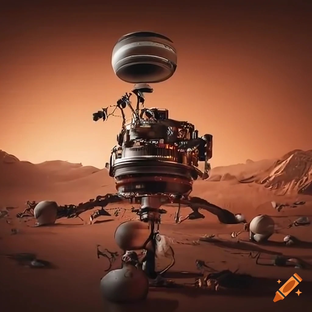 Artistic representation of a cafe on mars on Craiyon