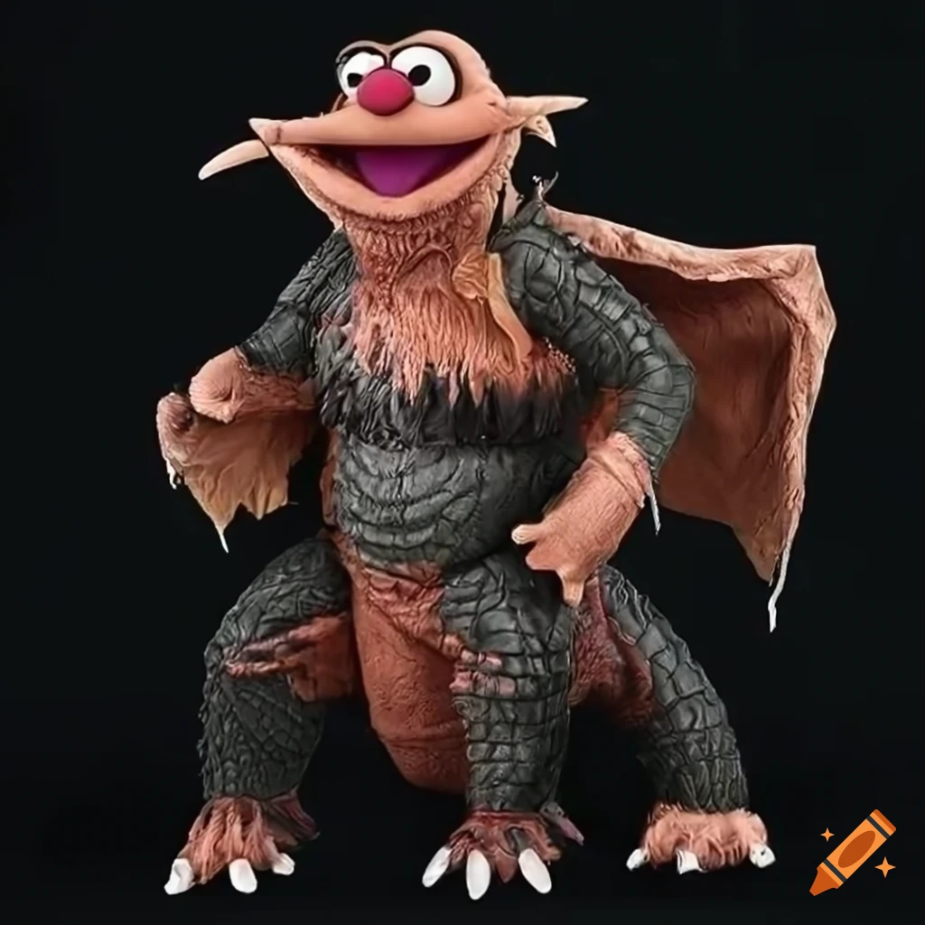 Photorealistic dragon-witch muppet on Craiyon