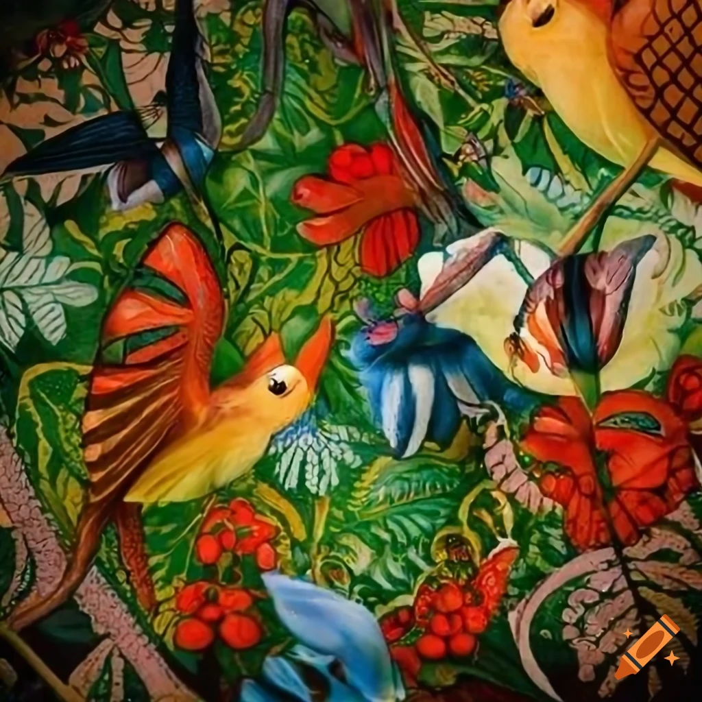 Beautiful seeds mural on Craiyon