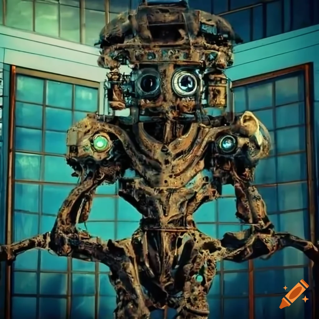 Surrealist depiction of aliens inside a spaceship on Craiyon