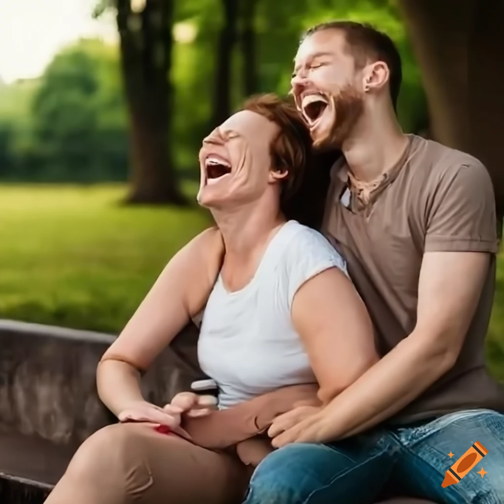 People laughing in a park on Craiyon