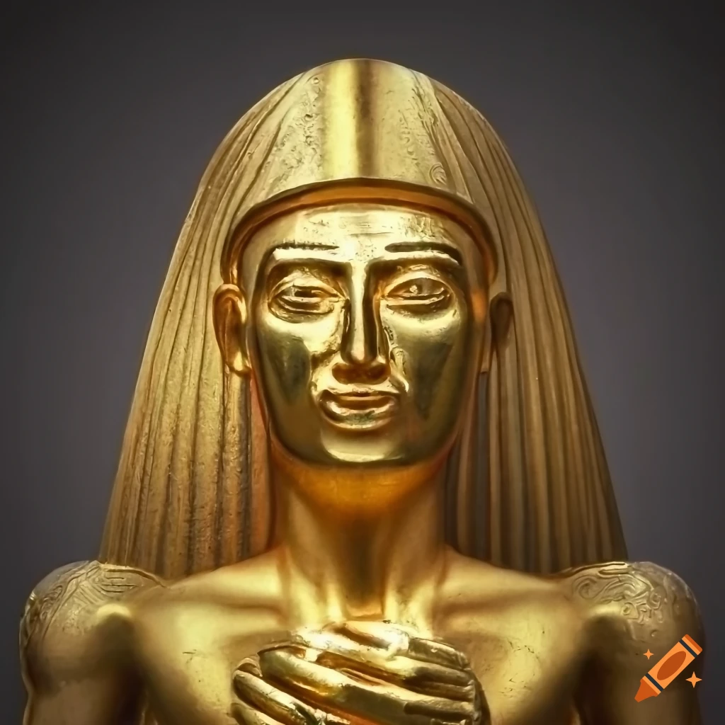 Golden statue of the canaanite god ba'al on Craiyon