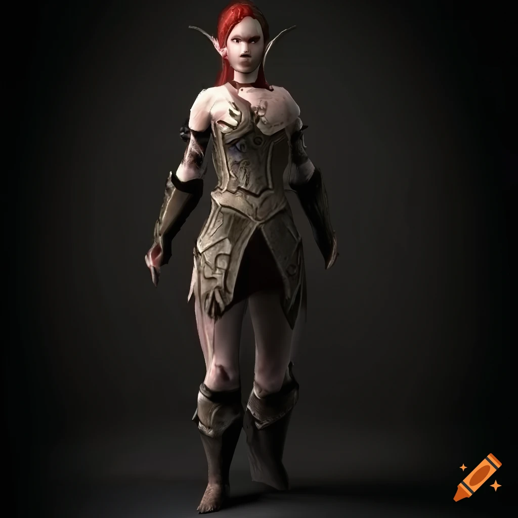 Detailed artwork of a young elf girl from The Elder Scrolls 3 ...