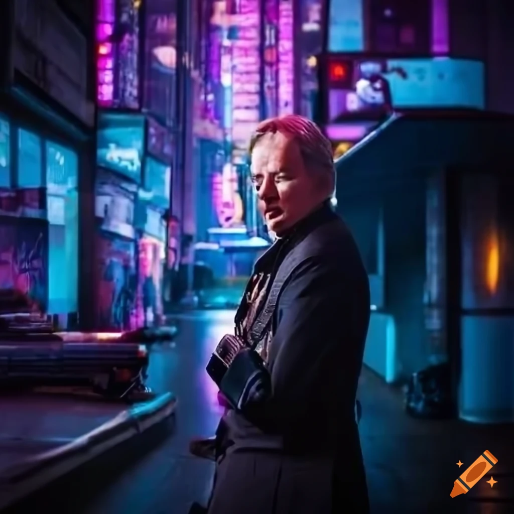 90s footage of cyberpunk steve martin on Craiyon