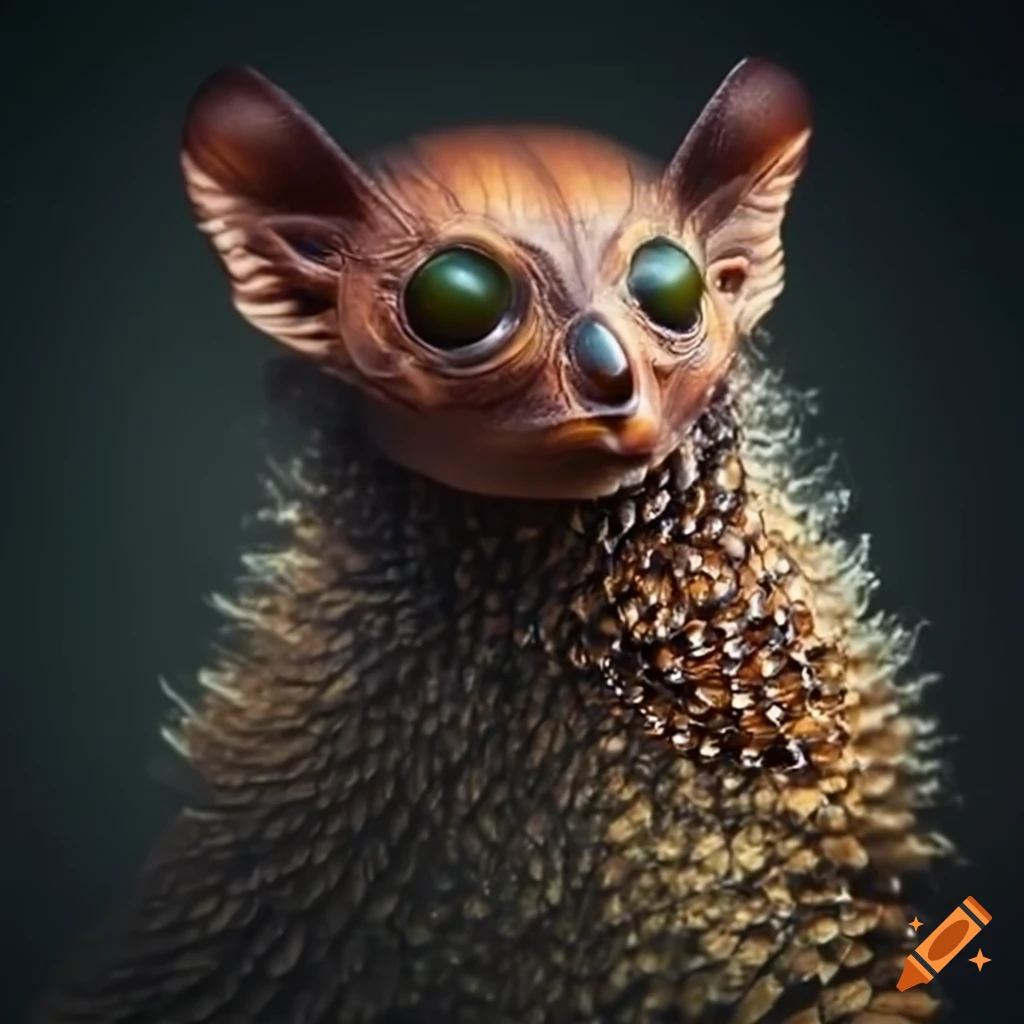 Abstract image of a camera lens creature on Craiyon