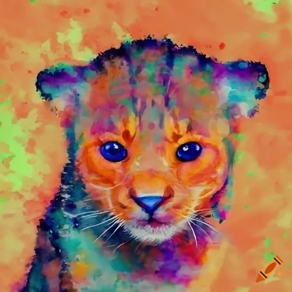 Cute orange cub face logo for instagram page on Craiyon