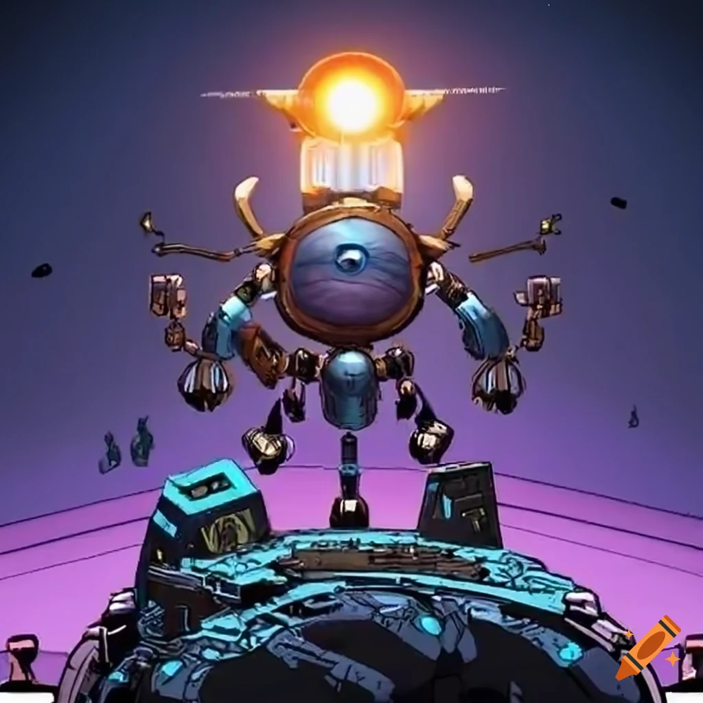 Poetic depiction of a brave robot in a futuristic world on Craiyon