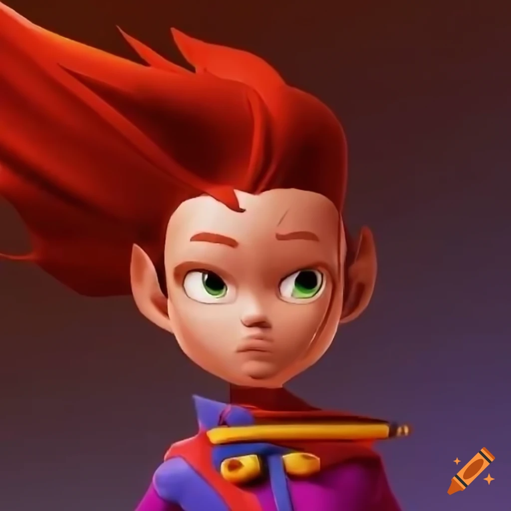 Render of a Crayon character in Multiversus game on Craiyon