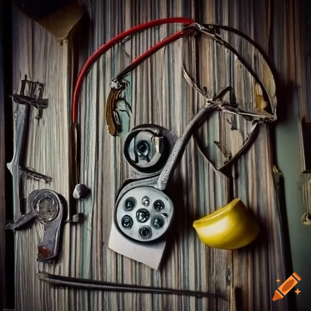 Alien sculpture made of found objects on Craiyon