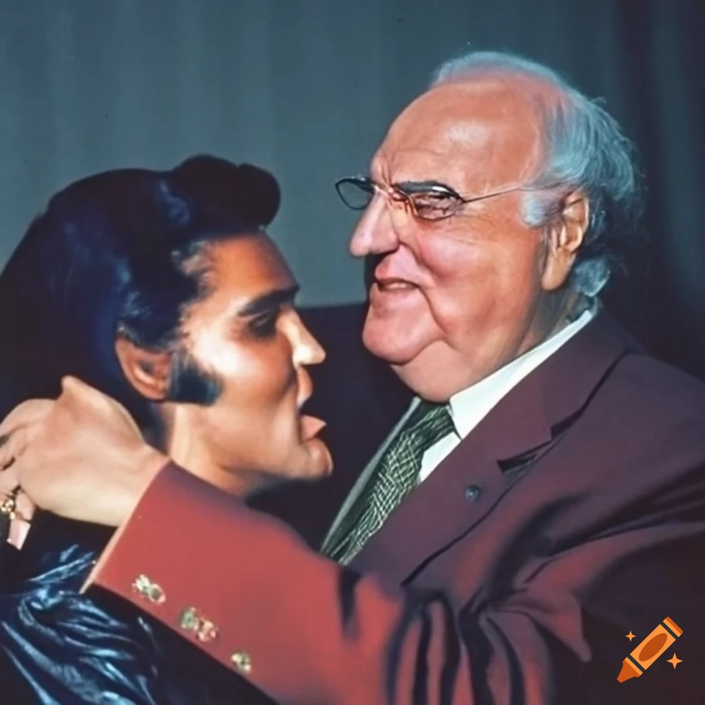 Historic meeting of elvis presley and german chancellor helmut kohl on ...