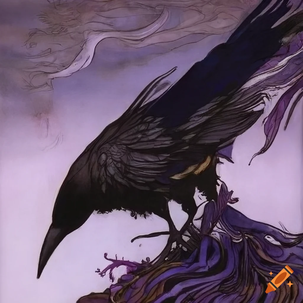 Art depiction of a giant crow on Craiyon