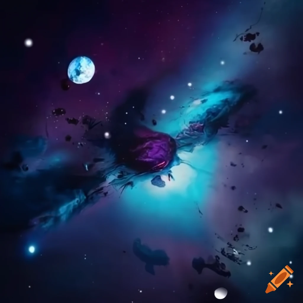 Image of a space choral performance on Craiyon