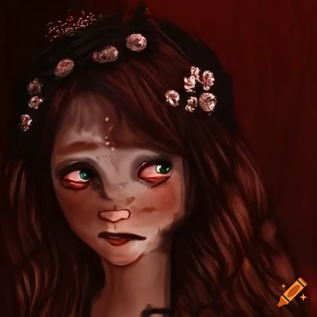 Wooly dressed sad princess on Craiyon