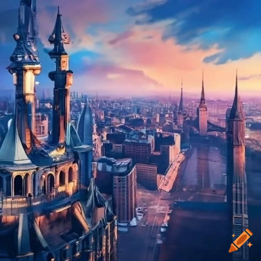 Cityscape of a fictional european capital on Craiyon