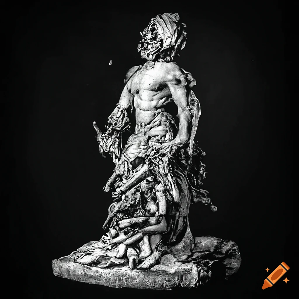 Abstract samurai in expressionist line drawing style on Craiyon