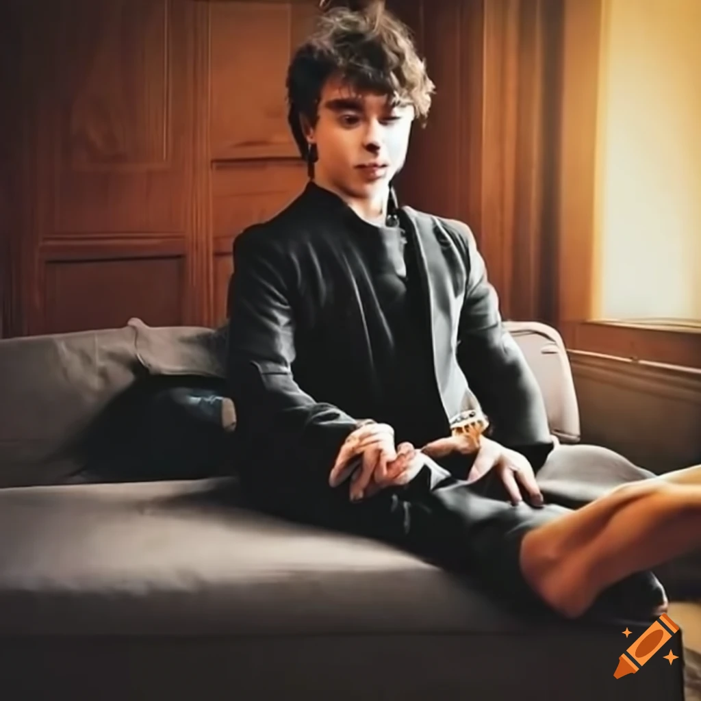 Portrait of Alexander Rybak relaxing in a chair on Craiyon