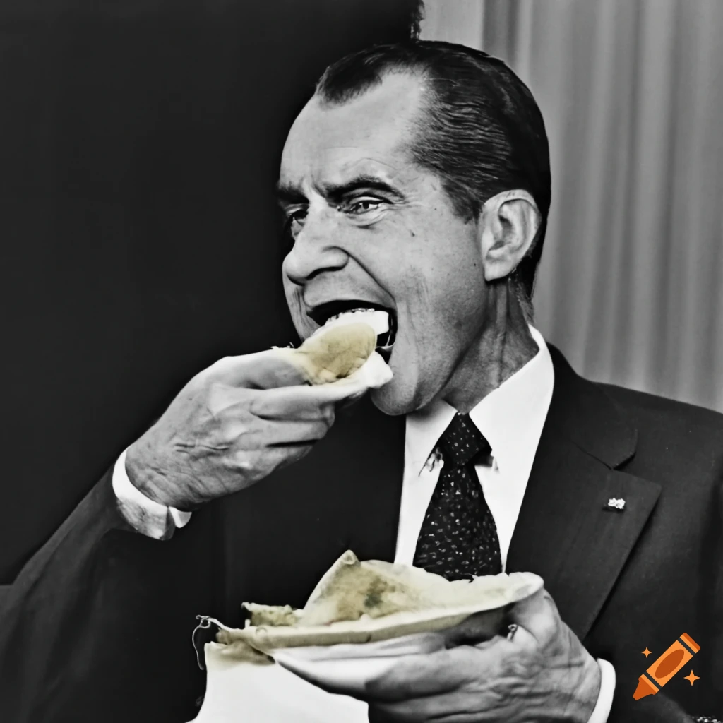 Richard nixon enjoying tacos on Craiyon
